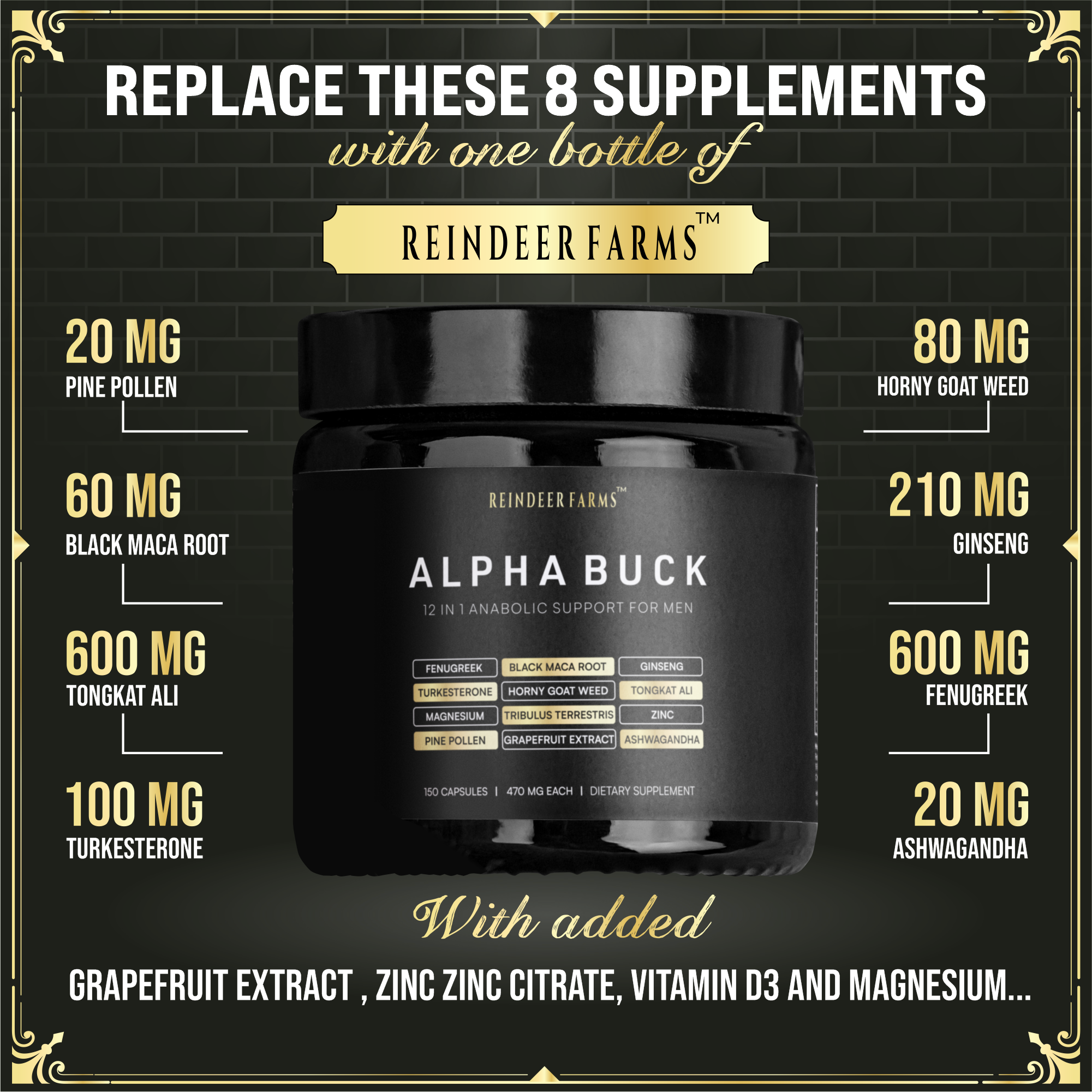 Alpha Buck | Best Alpha Male Supplement from Reindeer Farms